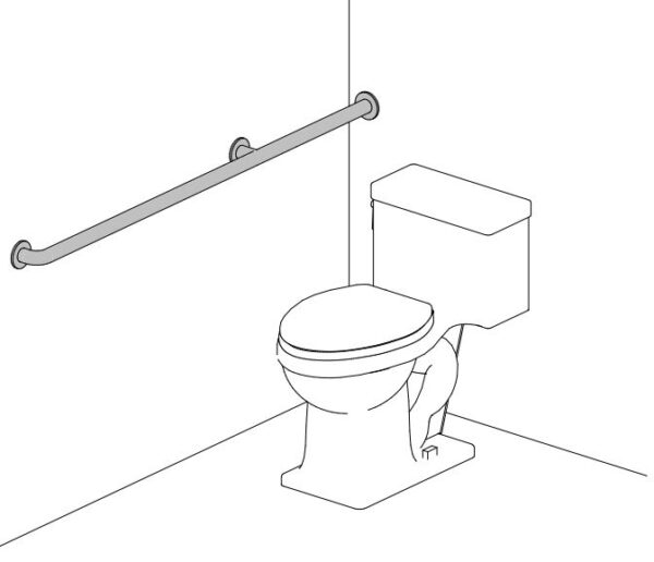 Strraight Corner Mounted - GrabBars.com